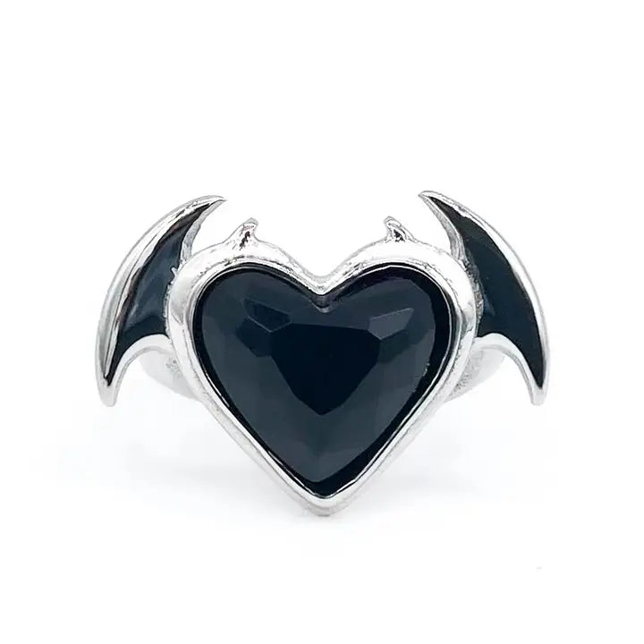 Bat Wings Black Gem Ring – SKELETONS: Museum of Osteology